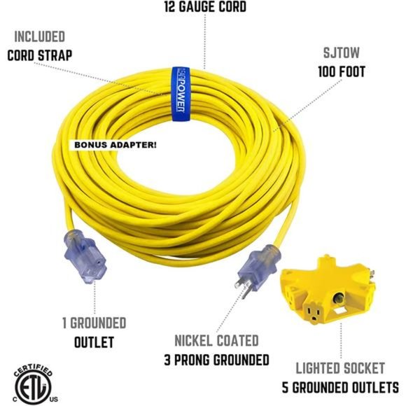Other | 10 Ft 123 Extra Heavy Duty Contractor Extension Cord With 5 ...